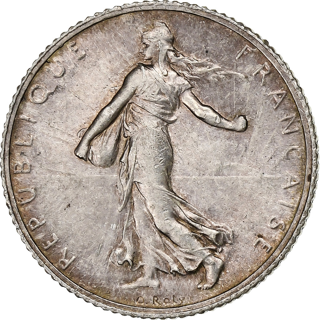 Coin France Semeuse Franc 1918 Paris AU(55-58) Silver KM:844.1 – Numiscorner.com