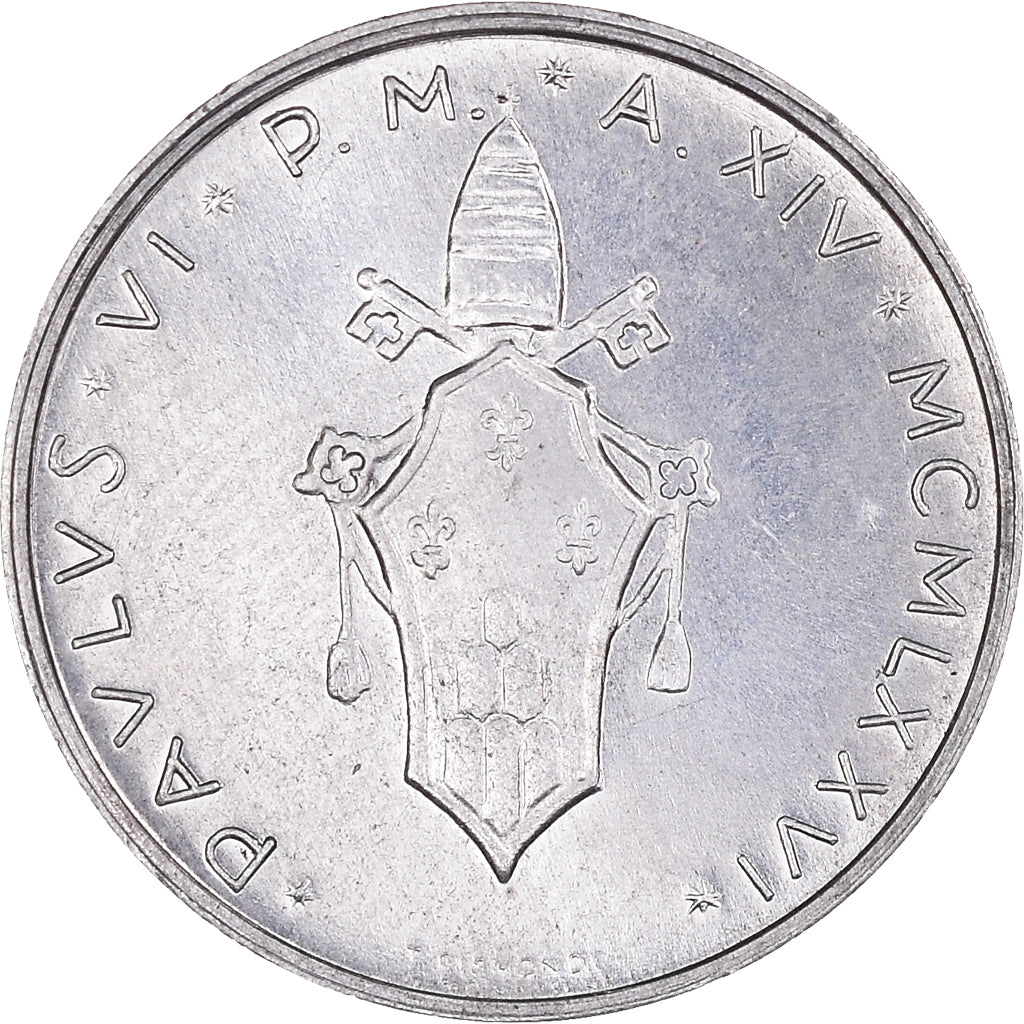 Coin VATICAN CITY Paul VI Lira 1976 AU(50-53) Aluminum KM:116 – Numiscorner.com