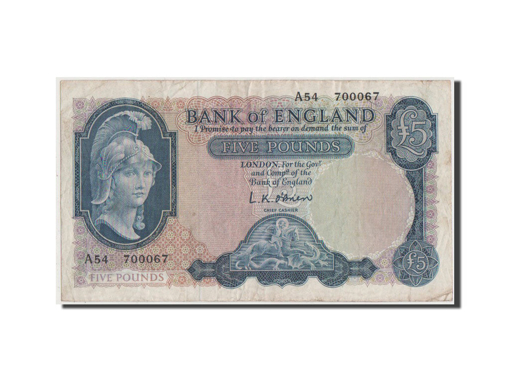 Banknote Great Britain 5 Pounds 1957 VF(30-35) – Numiscorner.com