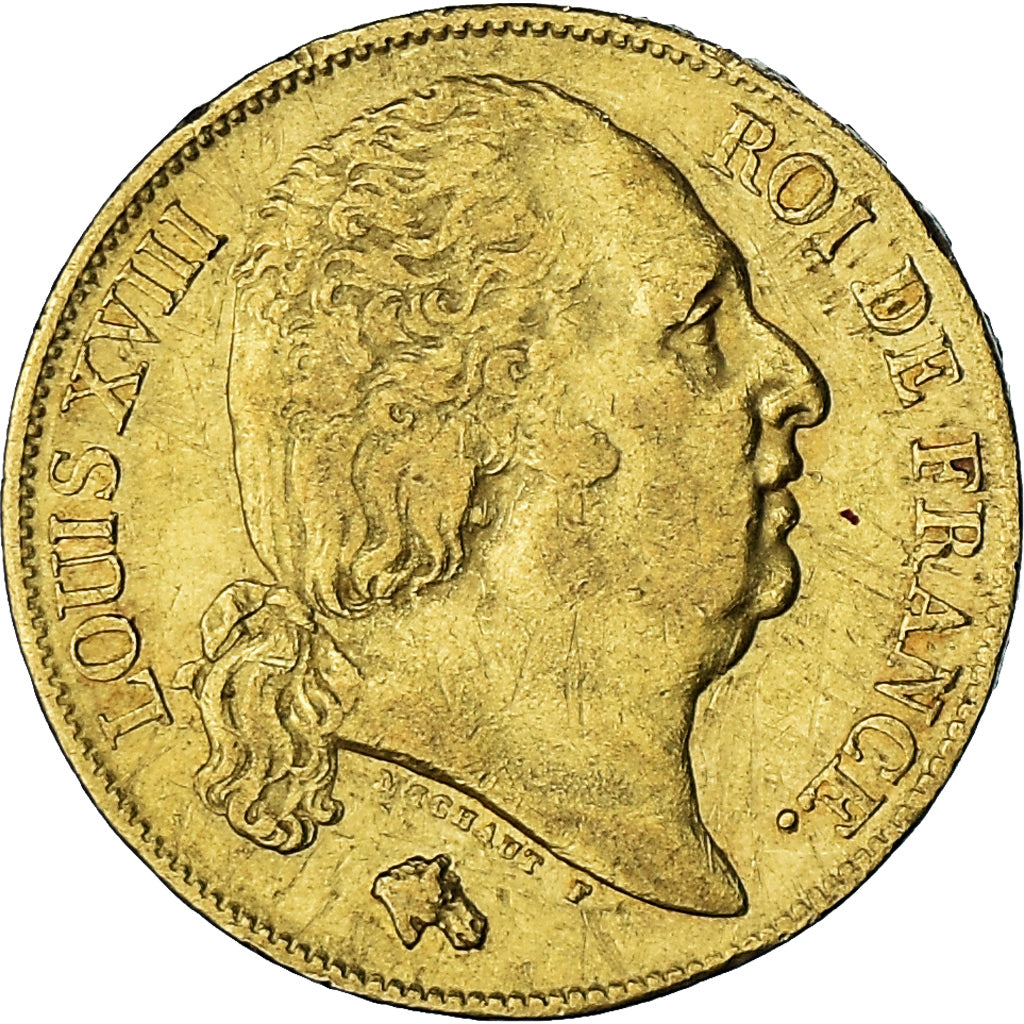 Monnaie France Louis XVIII 20 Francs 1818 Paris TTB Or Gadoury:1028 – Numiscorner.com
