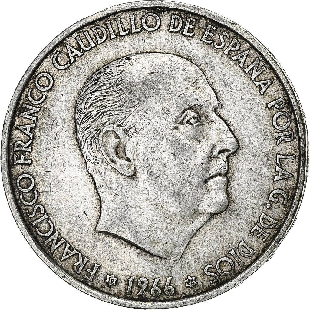 Spain Caudillo and regent 100 Pesetas 1966 (66) Madrid Silver EF(40-45 ...