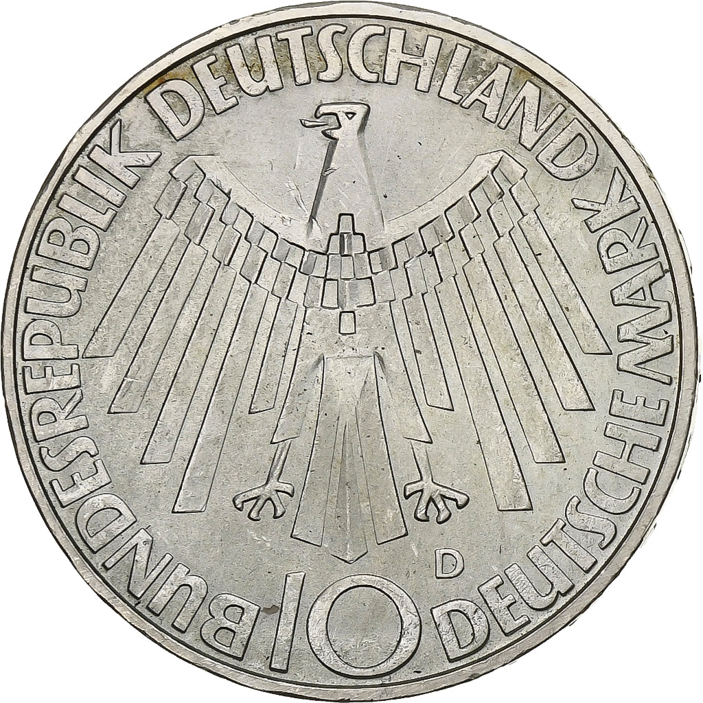 Coin GERMANY - FEDERAL REPUBLIC 10 Mark 1972 Munich AU(55-58) Silver ...