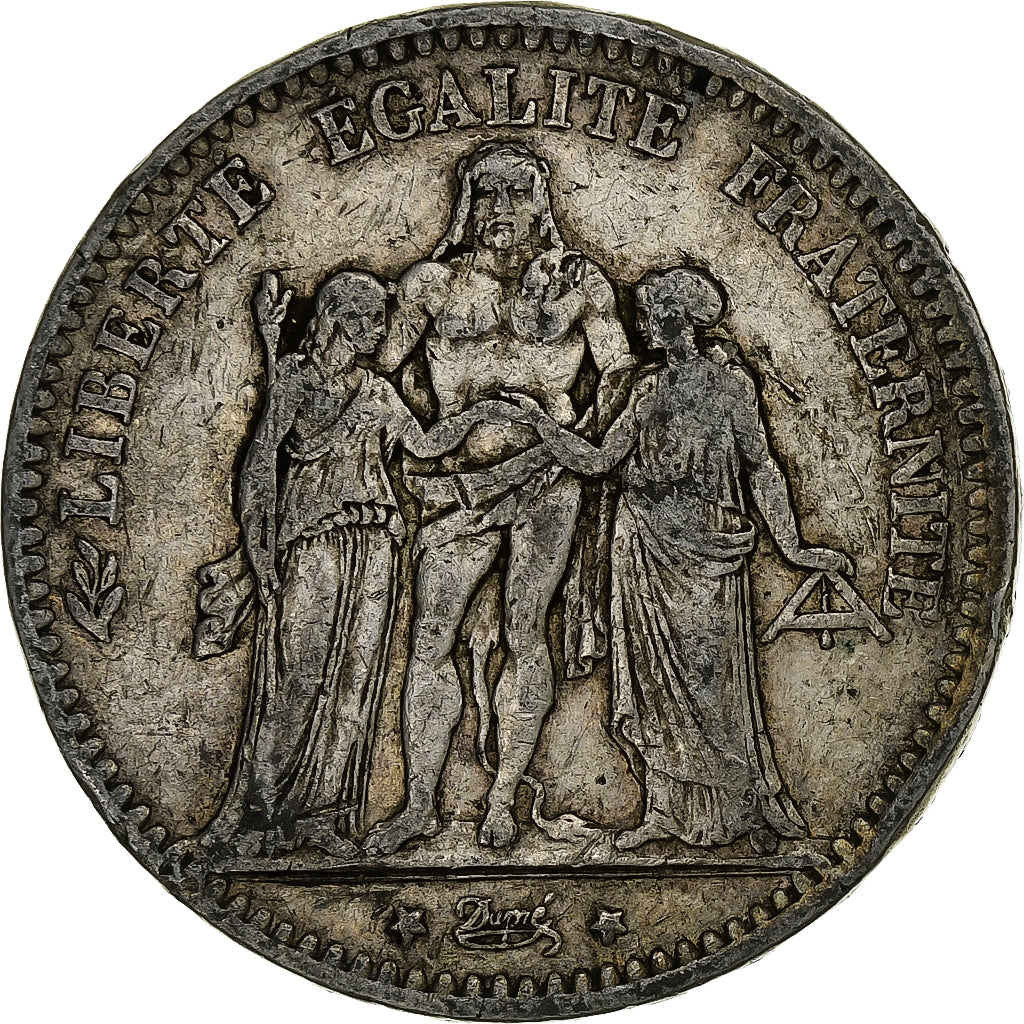 França 5 Francs Hercule 1876 Bordeaux Prata VF(20-25) Gadoury:745a ...