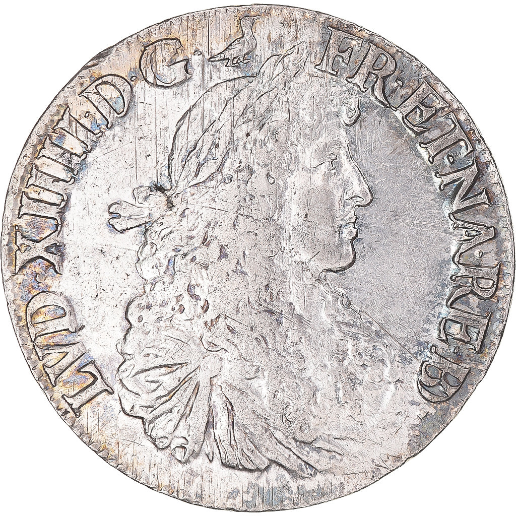 Frankreich Louis XIV Écu de Béarn au buste juvénile 1664 Pau Silber SS ...