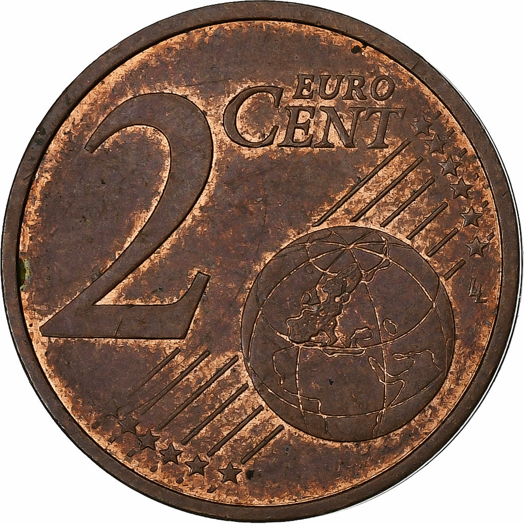 European Union 2 Euro Cent error double reverse side Copper Plated ...