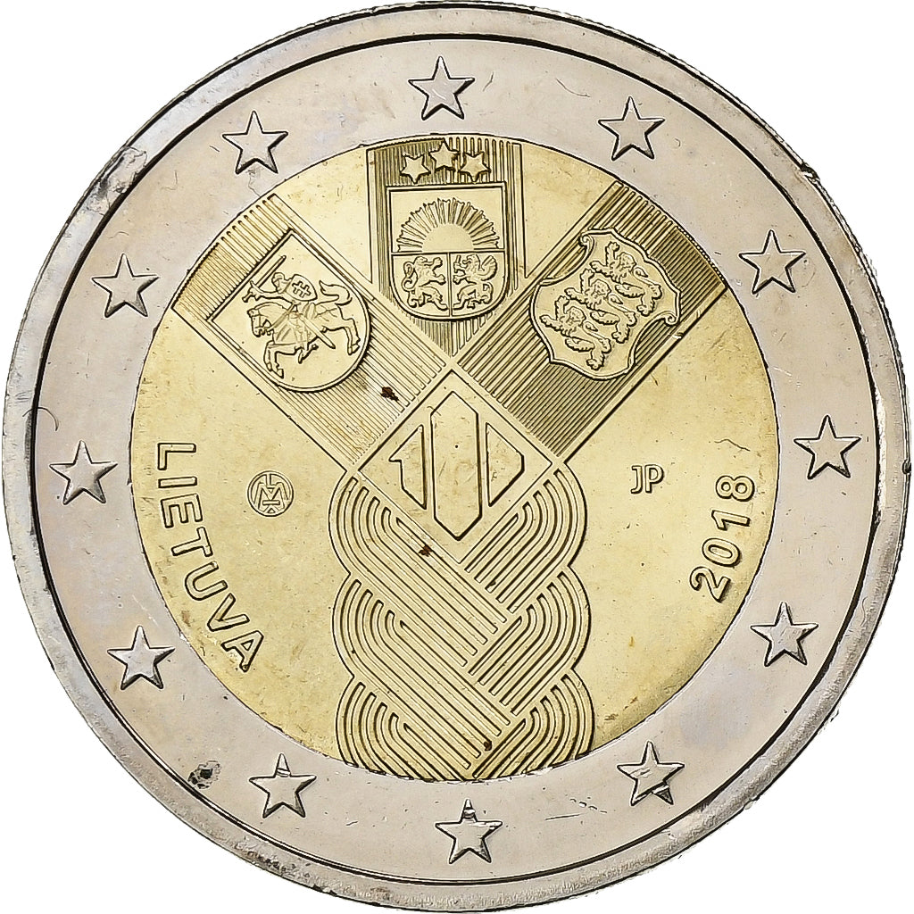 Lituania 2 Euro 100th Anniversary of the Baltic States 2018 Vilniu ...