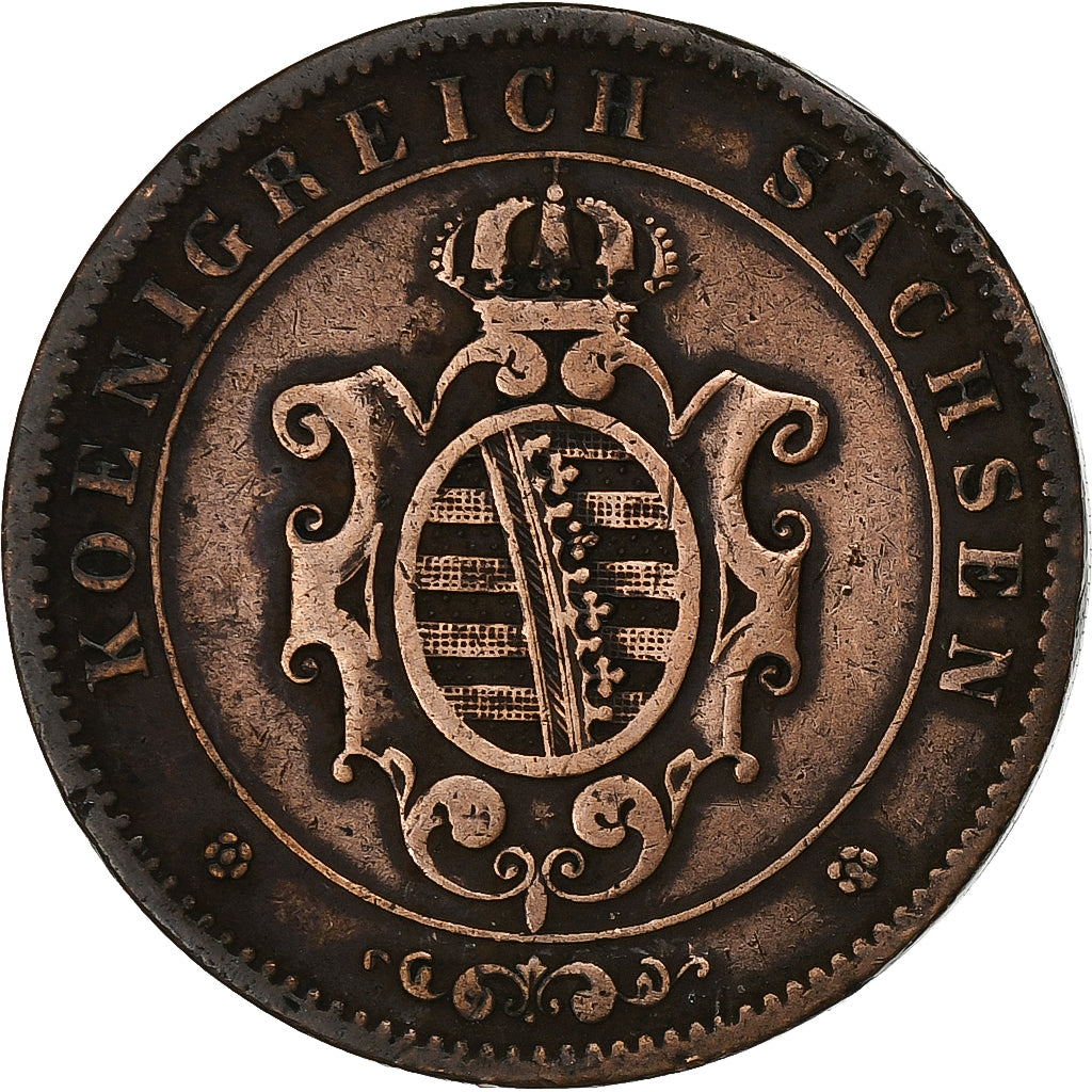 Stati tedeschi SAXONY-ALBERTINE Johann 5 Pfennig 1864 Dresde Rame BB ...