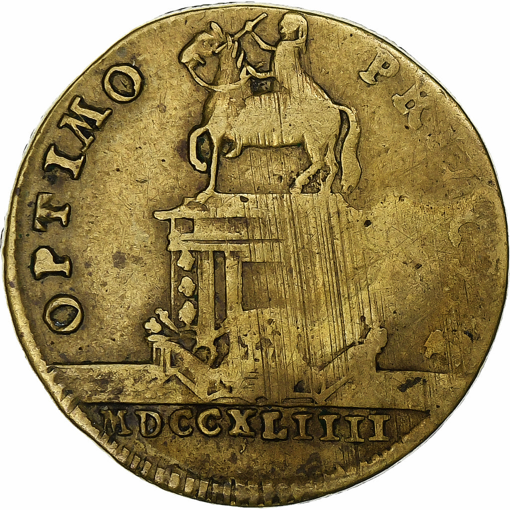 France Jeton Louis XVI Statue de Louis XV à Bordeaux 1744 Laiton TB+ ...