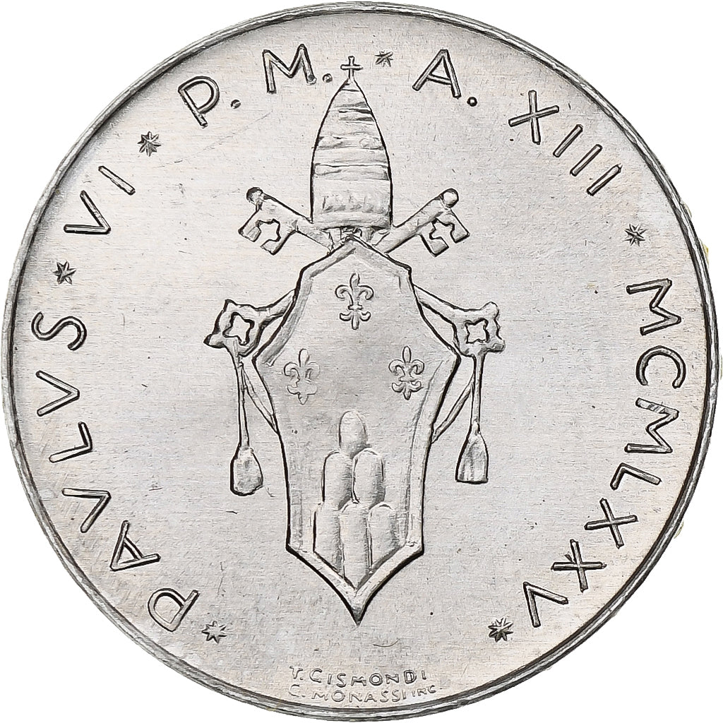 Vaticaan Paul VI 10 Lire 1975 (Anno XIII) Rome Aluminium UNC KM:119 ...