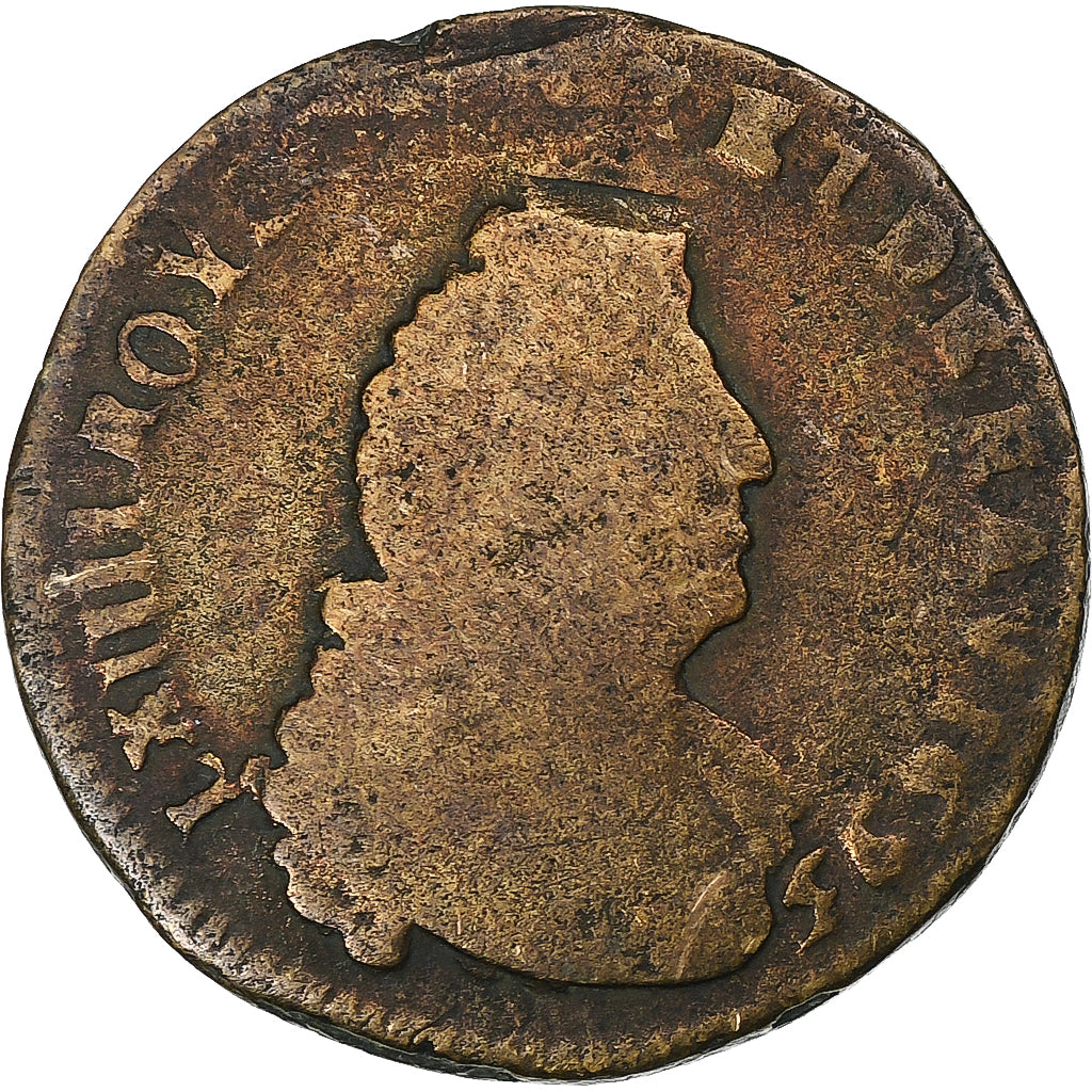 France Louis XIV Liard de France 1695 Amiens Copper VG(8-10) C2G:174 ...