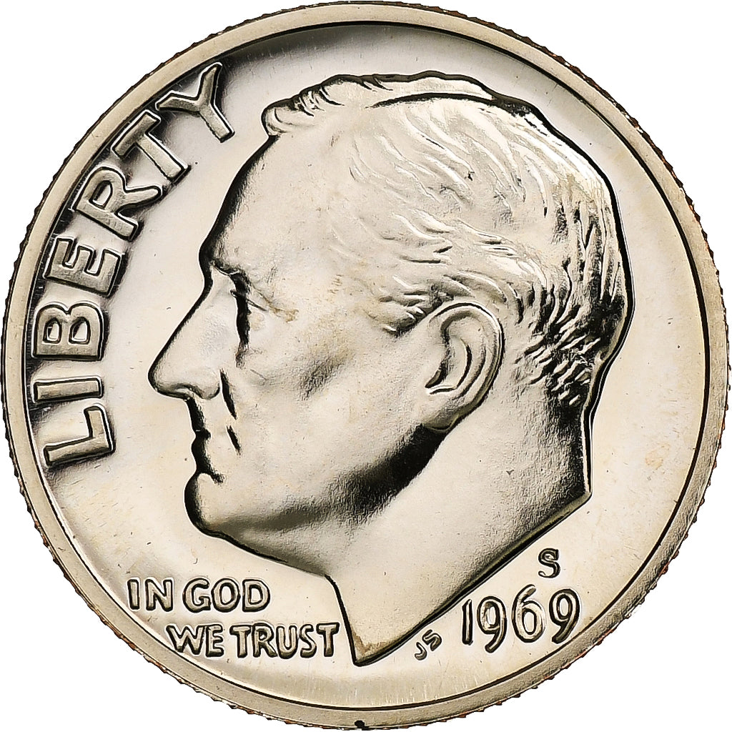 United States Dime Roosevelt 1969 San Francisco Proof Copper-Nickel ...