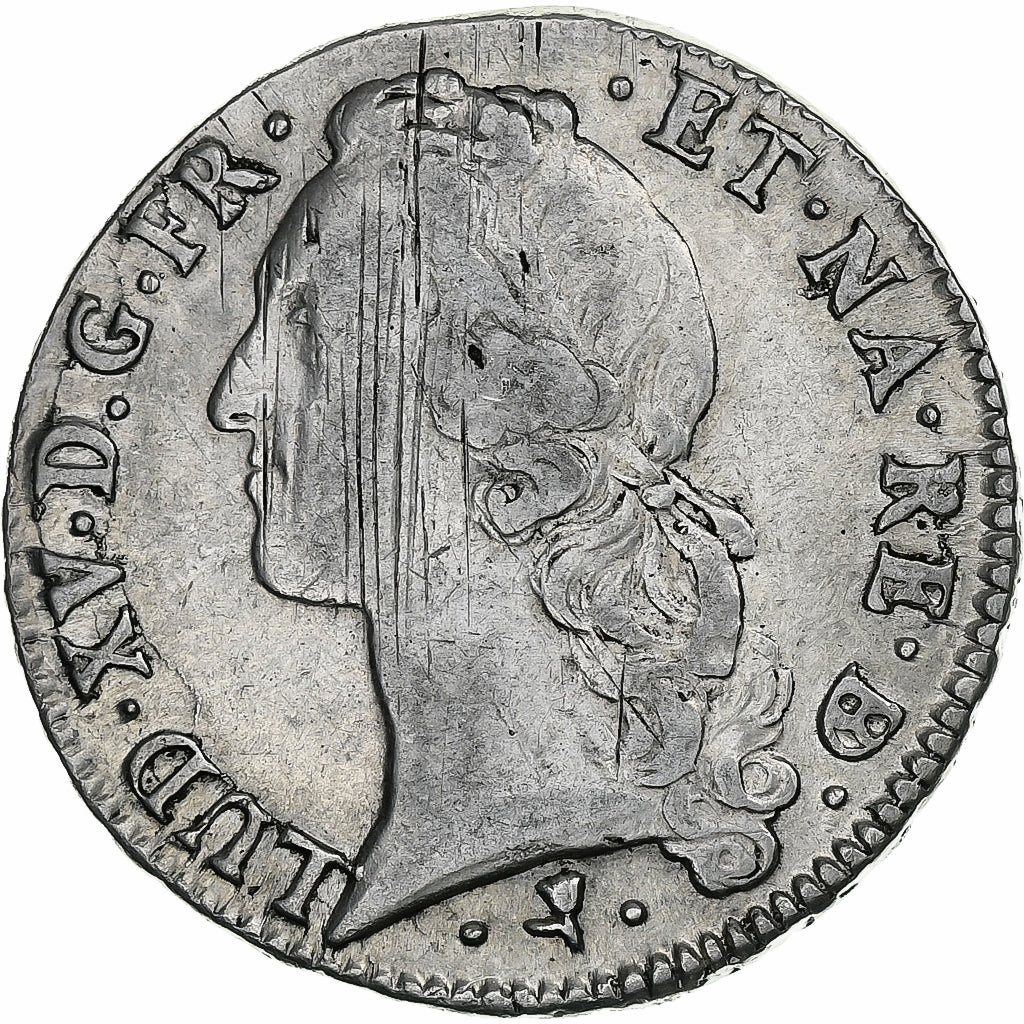 France Louis XV Écu de Béarn au bandeau 1767 Pau Silver VF(30-35 ...
