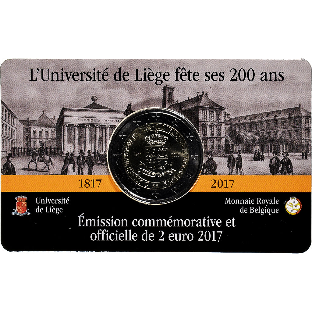 Belgium 2 Euro 200 Ans - Université de Liège Coin card 2017 Brussels ...