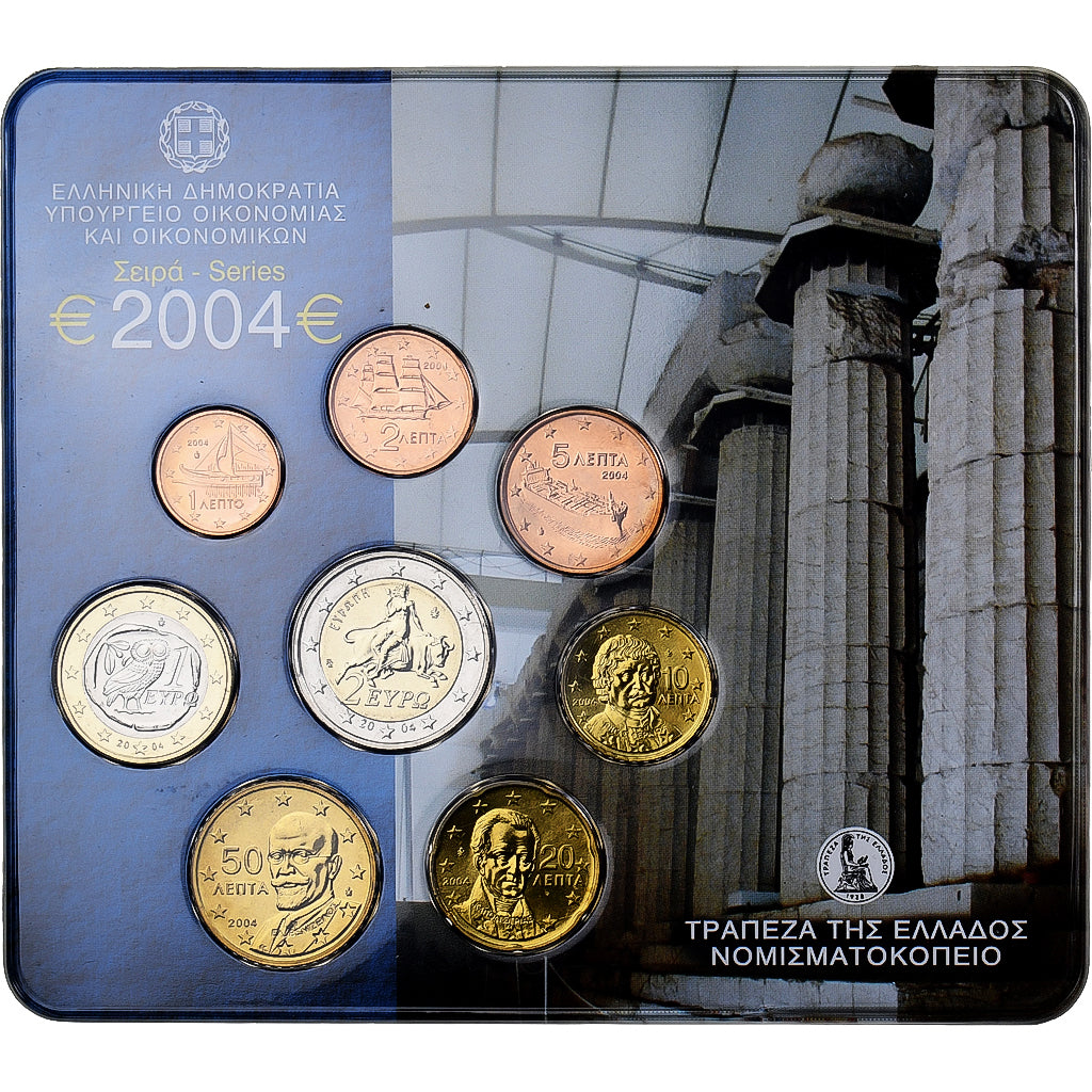 Greece Set 1 ct. - 2 Euro Coin Card BU 2004 Athens MS(65-70 ...