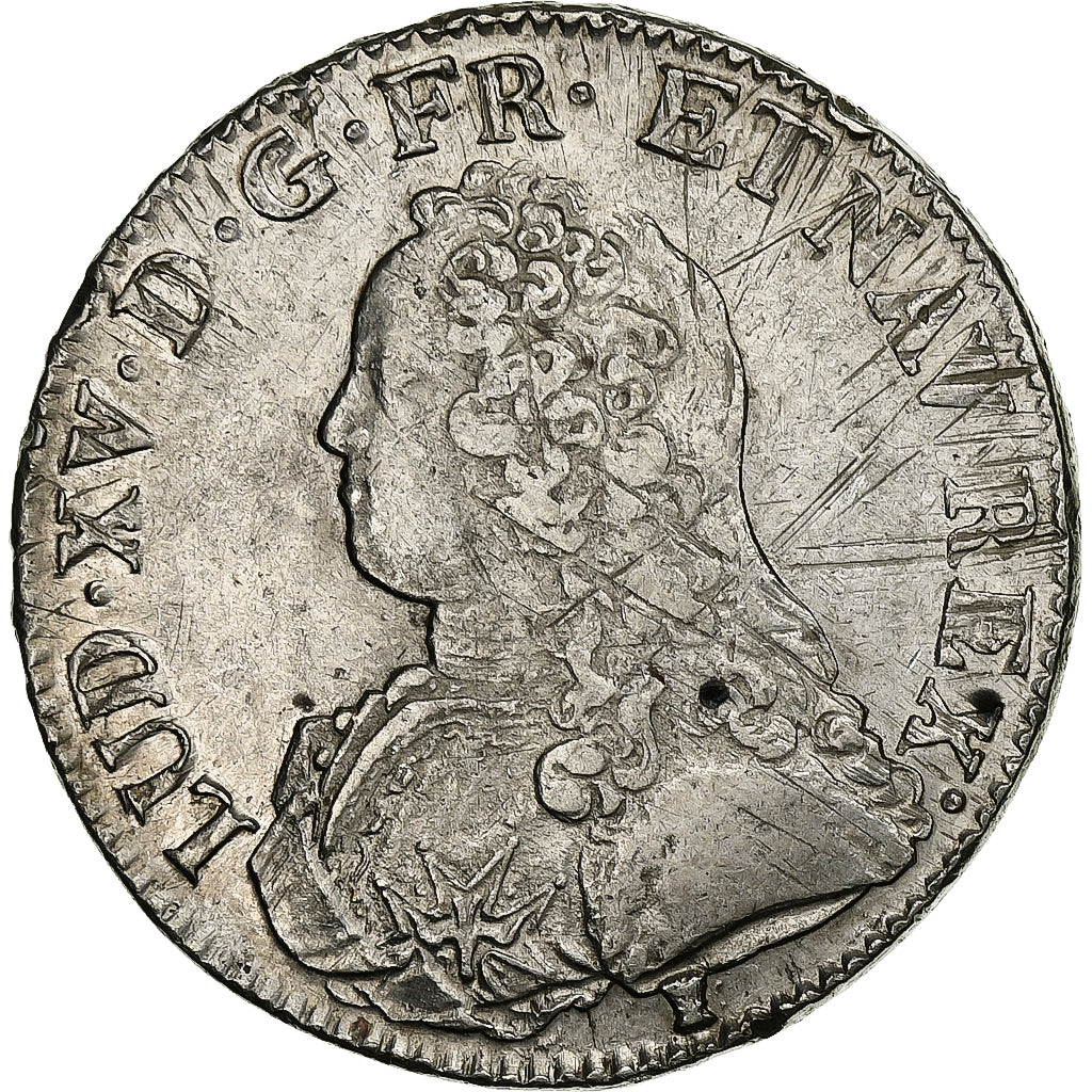 France Louis XV Ecu aux branches d'olivier 1727 Rennes Silver EF(40-45 ...