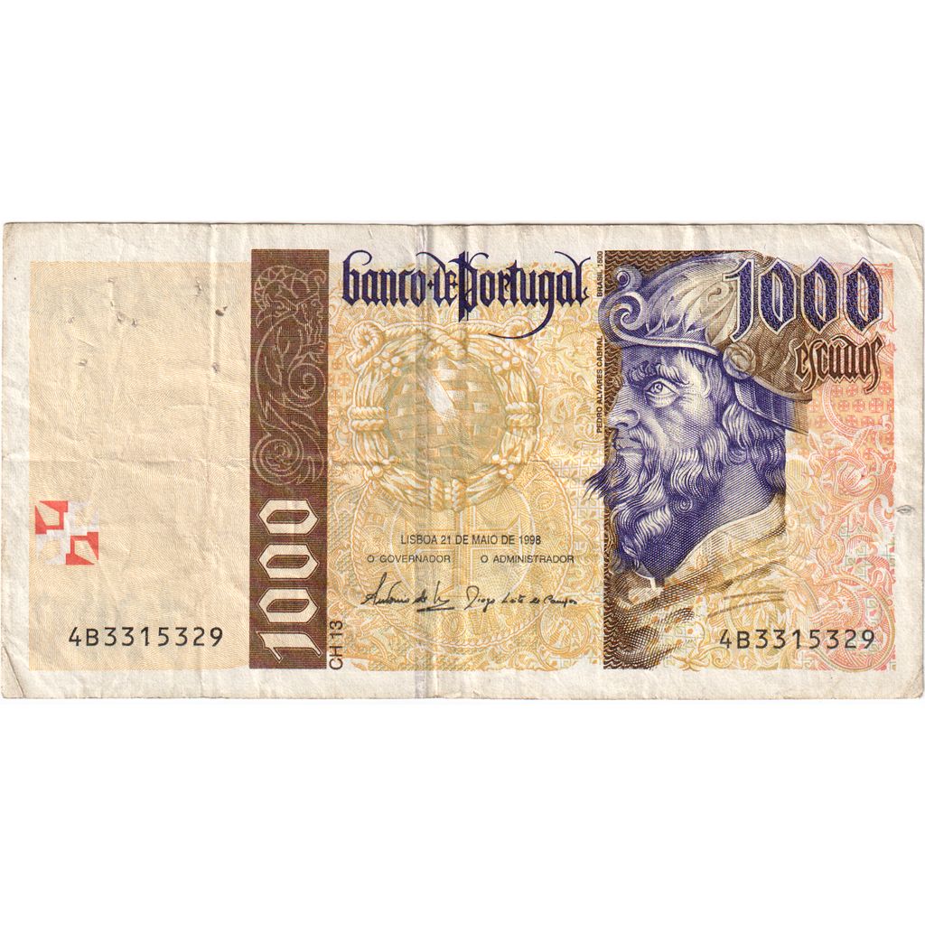 Banknote Portugal 1000 Escudos 1998 1998-05-21 KM:188c EF(40-45 ...