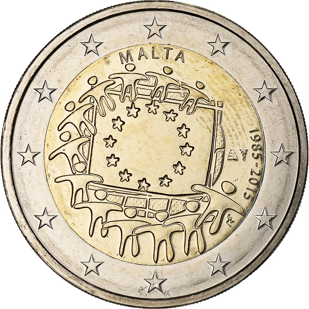 Malte 2 Euro 30 ans du drapeau de l'UE 2015 Utrecht Bimétallique SPL ...