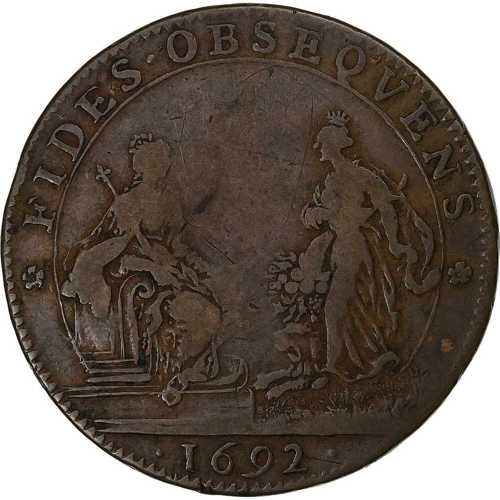 France Token Échevins de Lyon Barthélemy Dareste 1692 Copper Plated ...