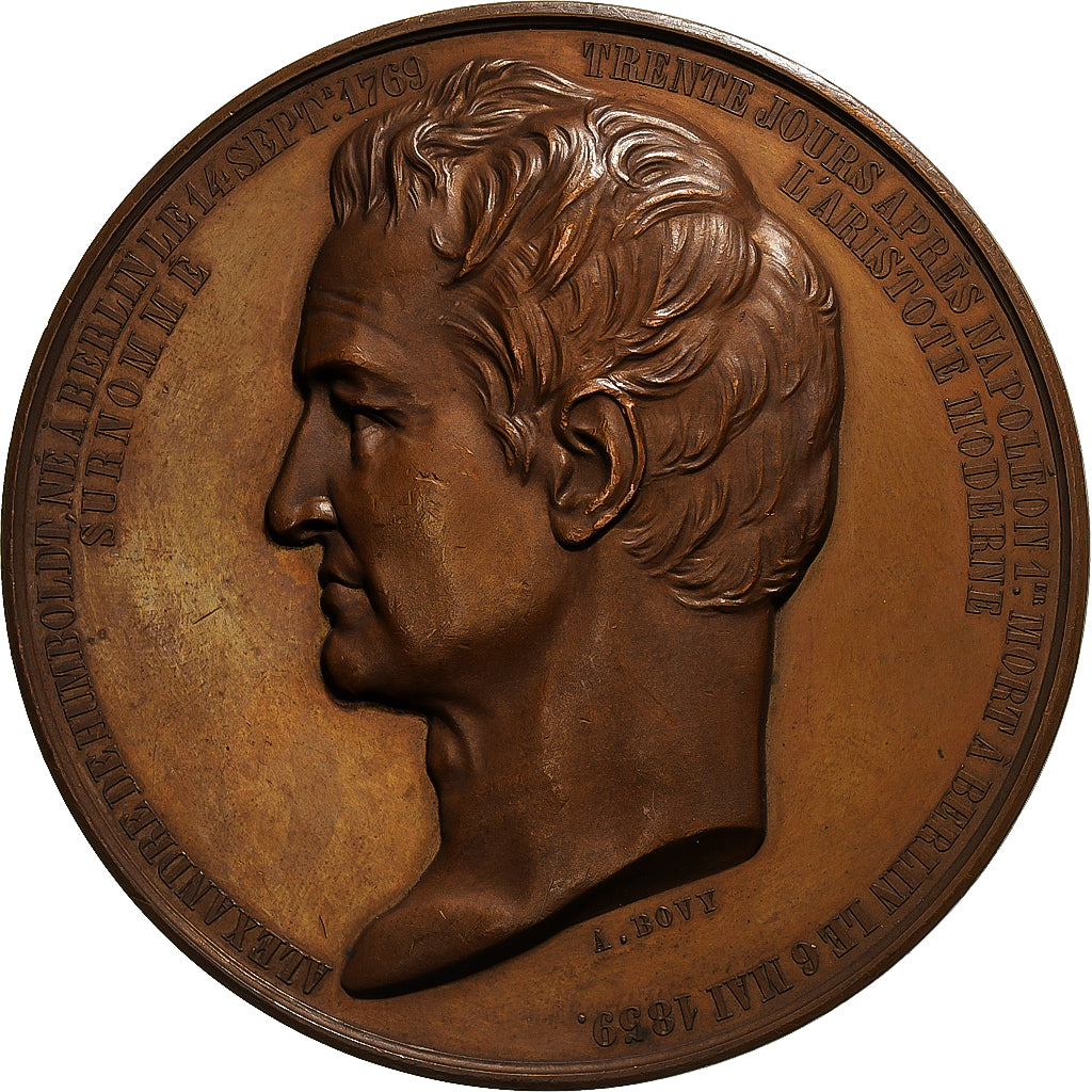 France Medal Alexander von Humboldt Statue à Versailles 1859 Copper ...