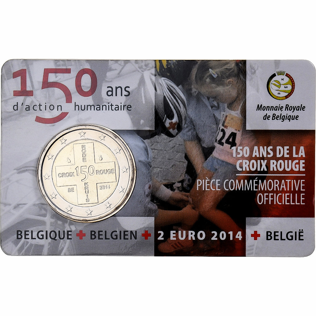 Belgium 2 Euro 150 years of Red Cross Coin Card BU 2014 Brussels ...