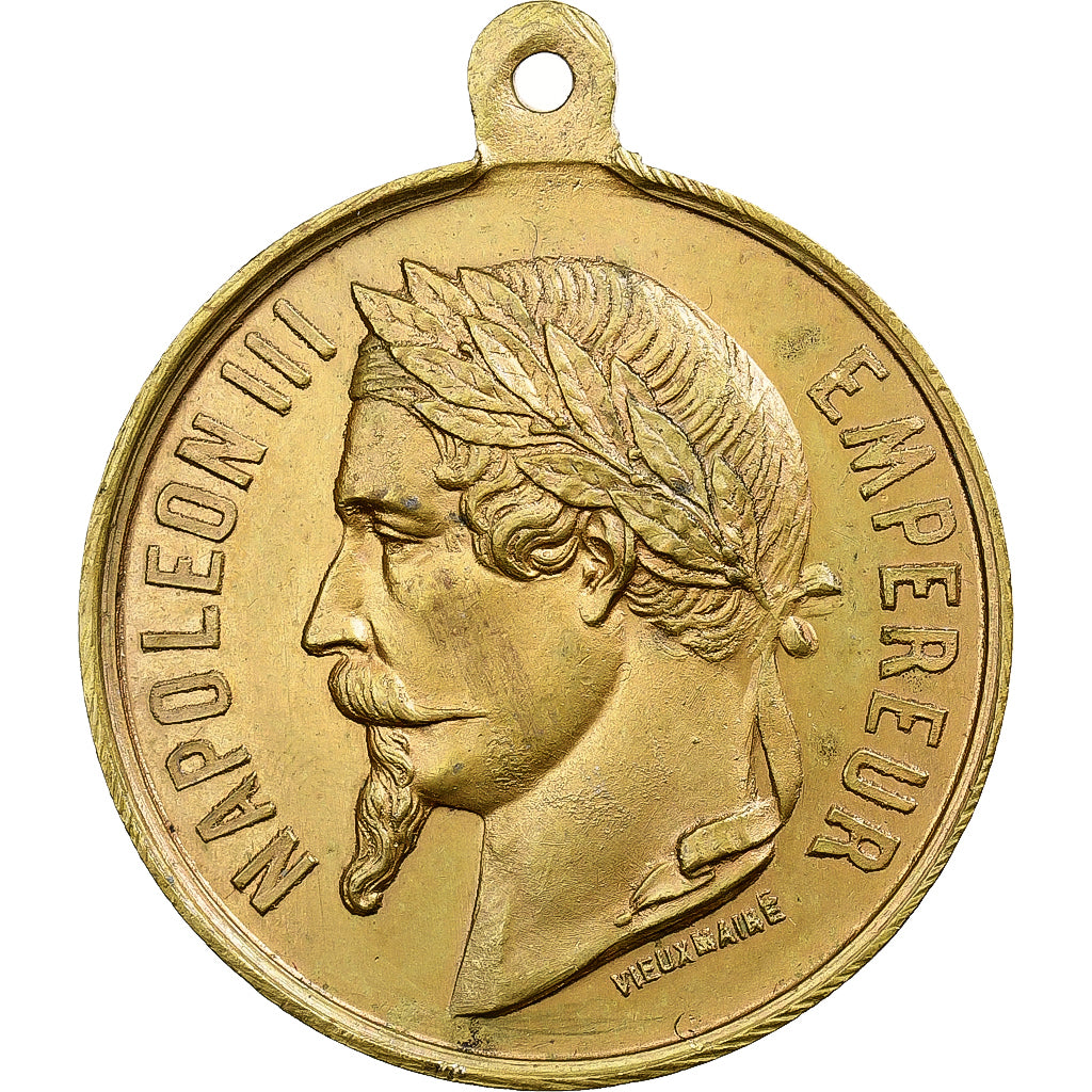Francia medalla Napoléon III Plébiscite du 8 Mai 1870 Latón Vieuxmaire ...