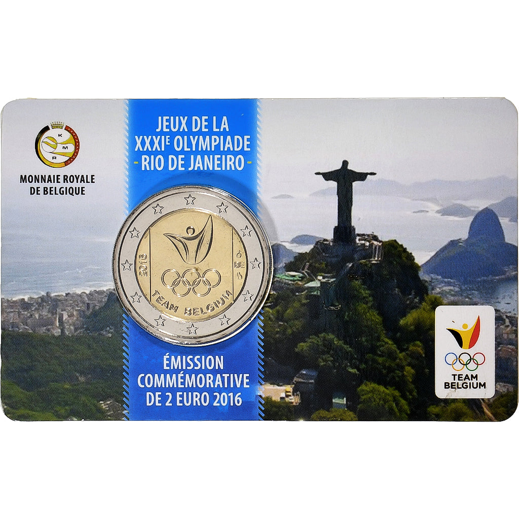 Belgium 2 Euro Summer Olympics Rio de Janeiro Coin card 2016 Brussels ...