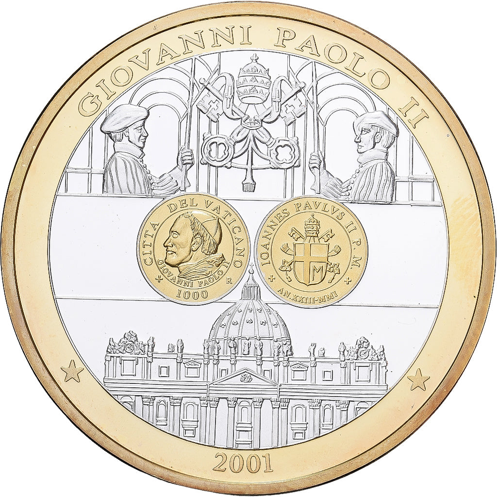 CIUDAD DEL VATICANO medalla Jean-Paul II 2001 Copper Plated Silver FDC ...