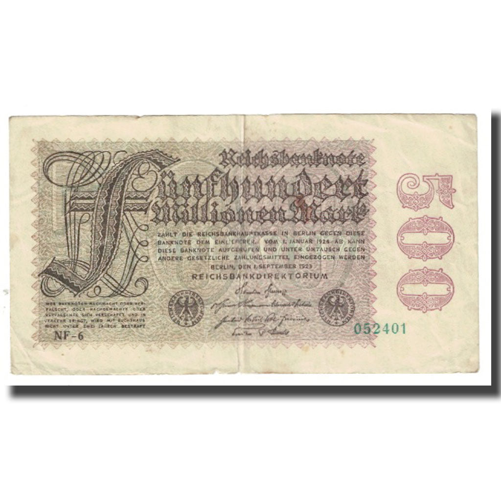 Banknote Germany 500 Millionen Mark 1923 1923-09-01 KM:110a EF(40-45 ...