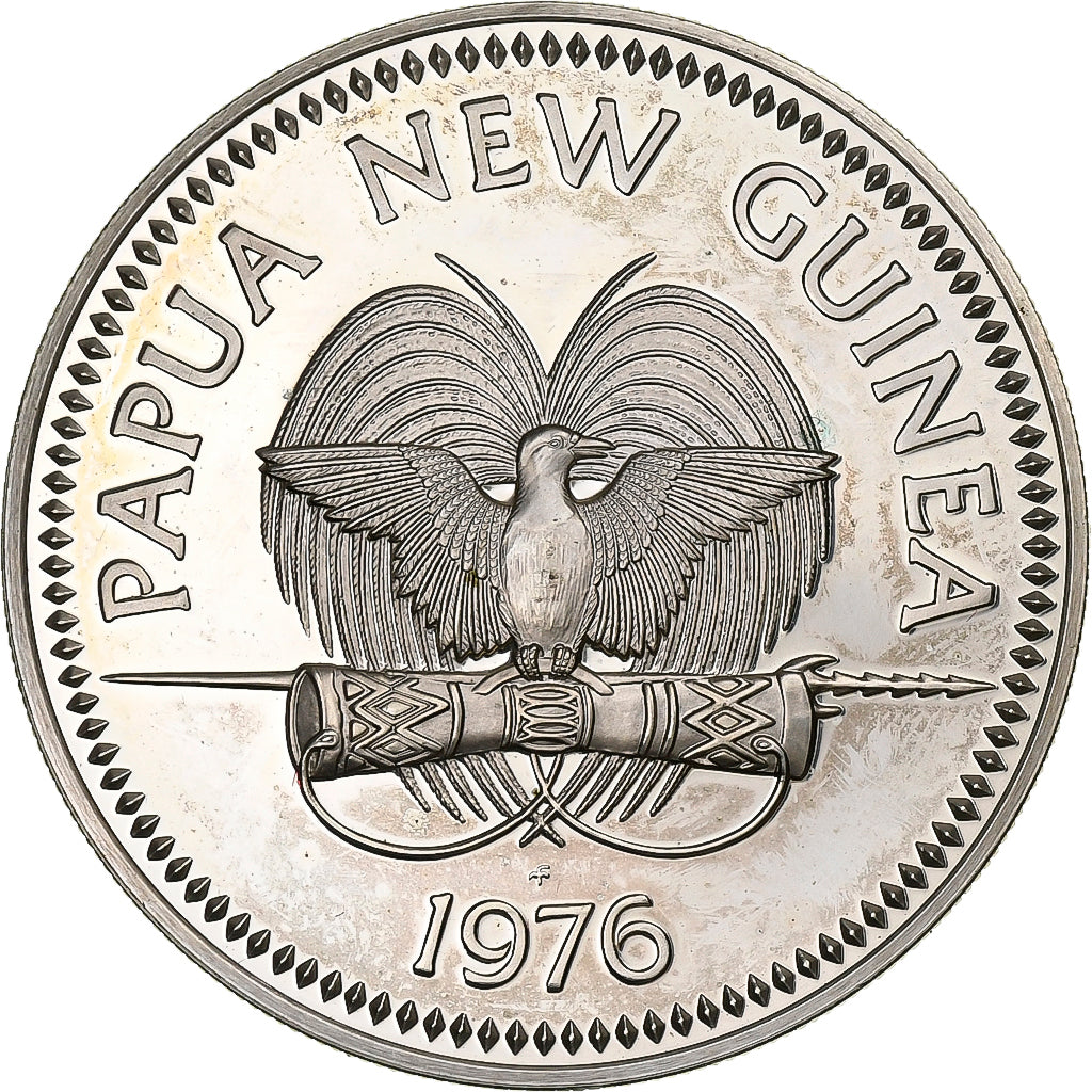 Papua New Guinea 10 Kina 1976 Franklin Mint Proof Silver MS(63) KM:8a ...