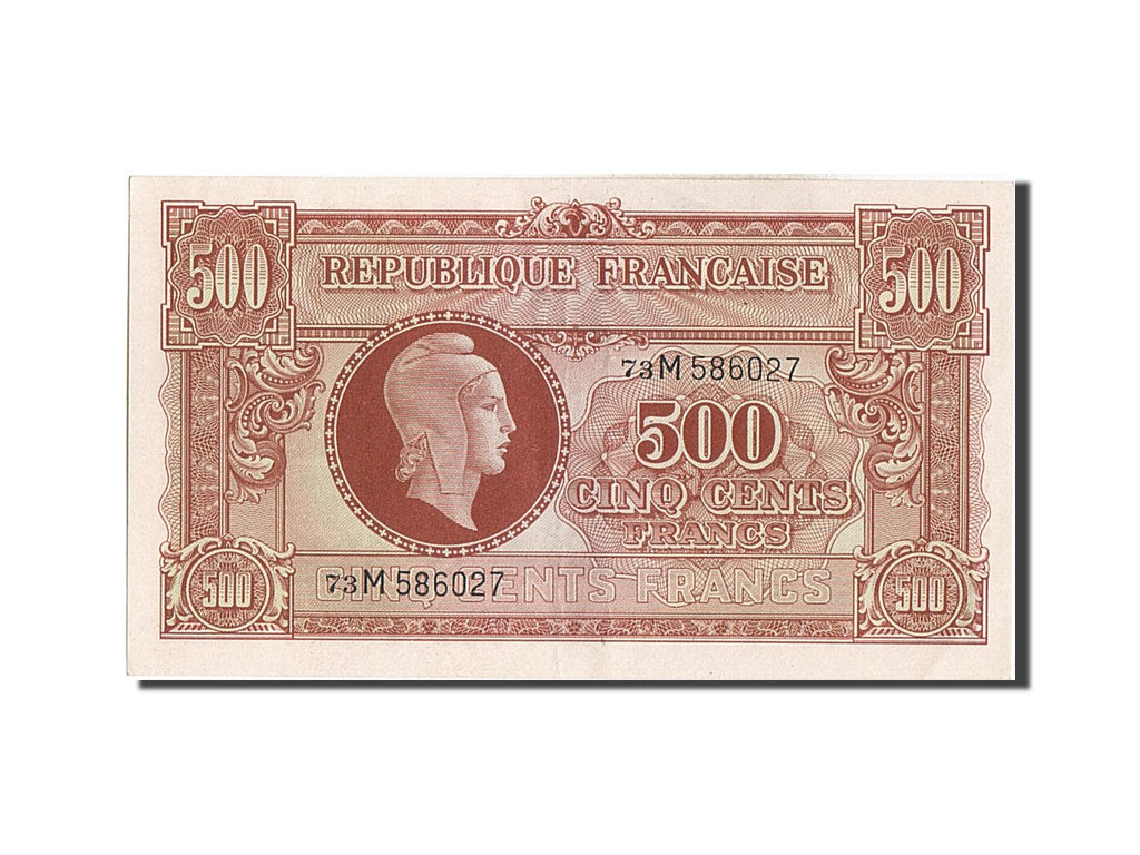 Banknote France 500 Francs 1943-1945 Marianne 1945 UNC(60-62 ...