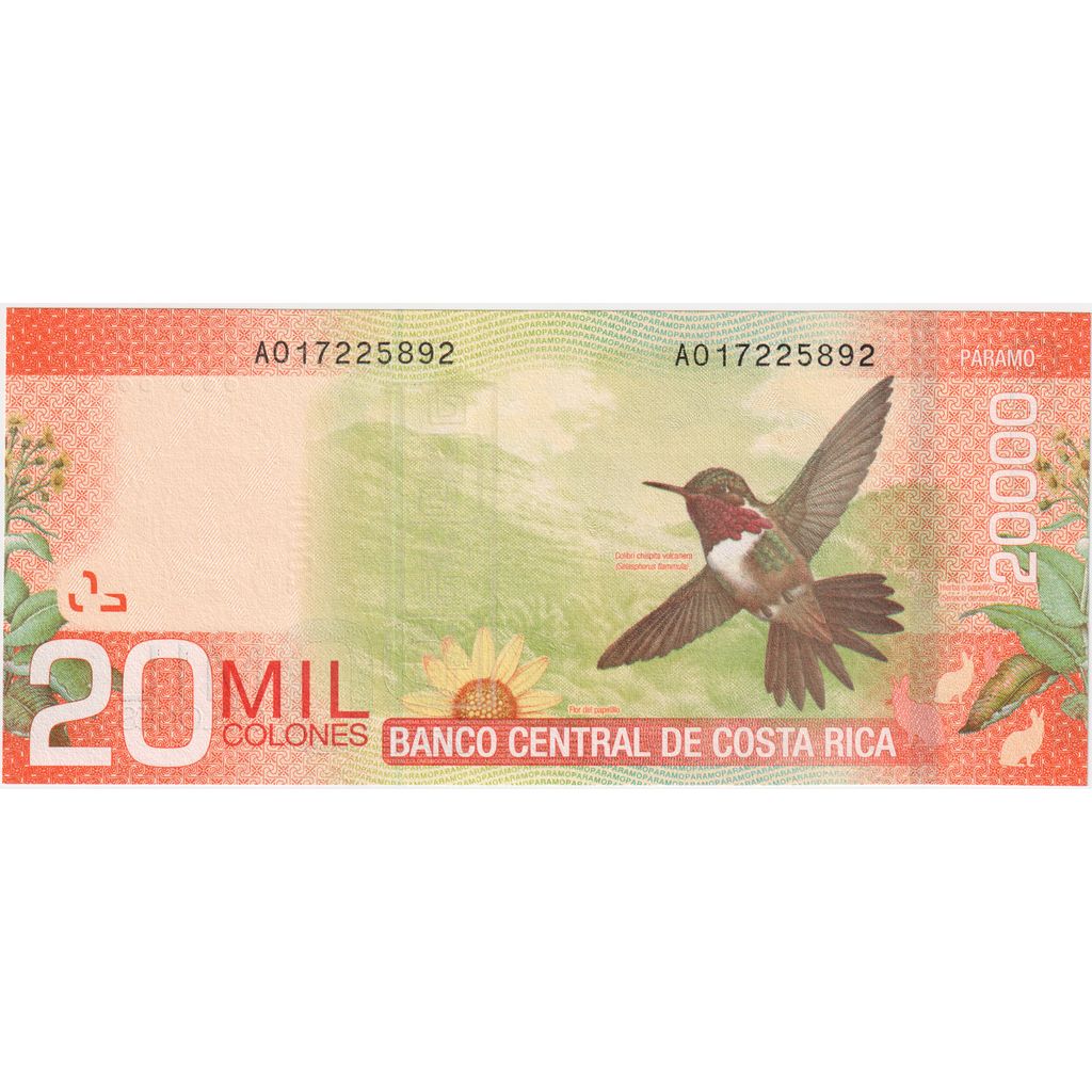 Costa Rica 20000 Colones 2009 2009-09-02 KM:278 UNC(65-70 ...