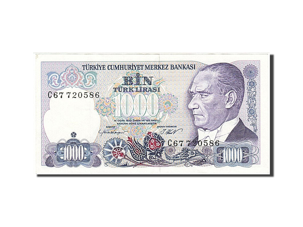 Banknote Turkey 1000 Lira 1986 AU(55-58) – Numiscorner.com