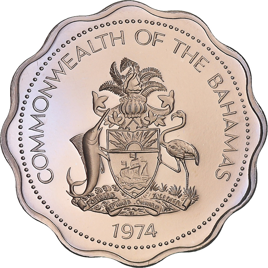 Coin Bahamas Elizabeth II 10 Cents 1974 Franklin Mint Proof MS(65-70 ...