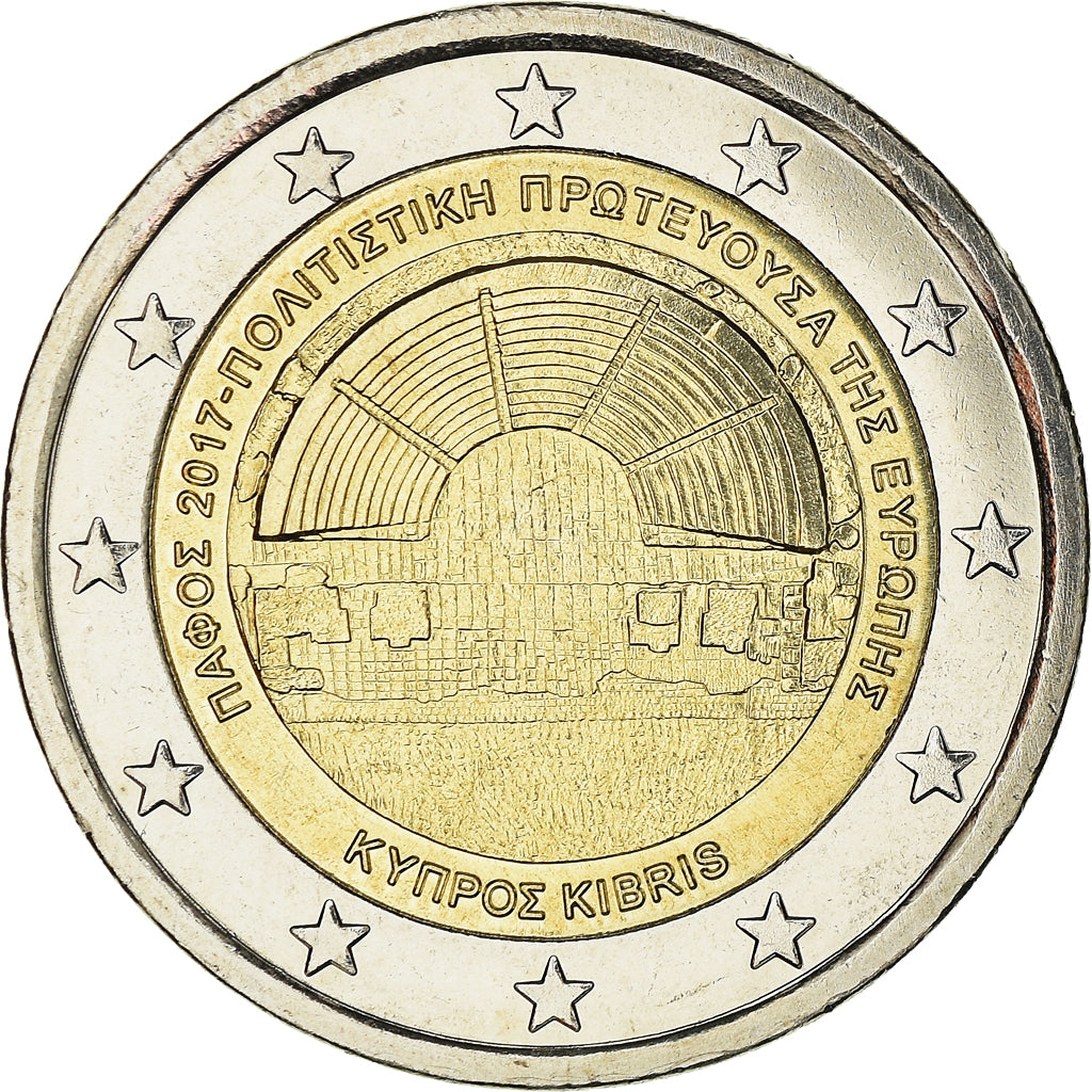 Cyprus 2 Euro European Capital Of Culture 2017 MS(63) Bi-Metallic KM ...