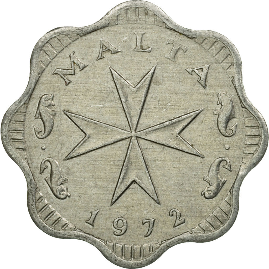 Coin Malta 2 Mils 1972 EF(40-45) Aluminum KM:5 – Numiscorner.com