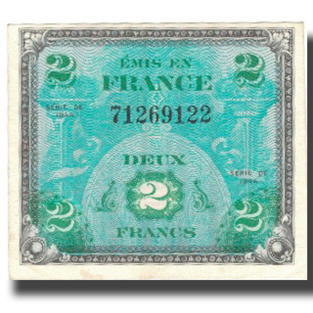 France 2 Francs Flag/France 1944 1944 AU(55-58) Fayette:VF16.1 KM:114a ...