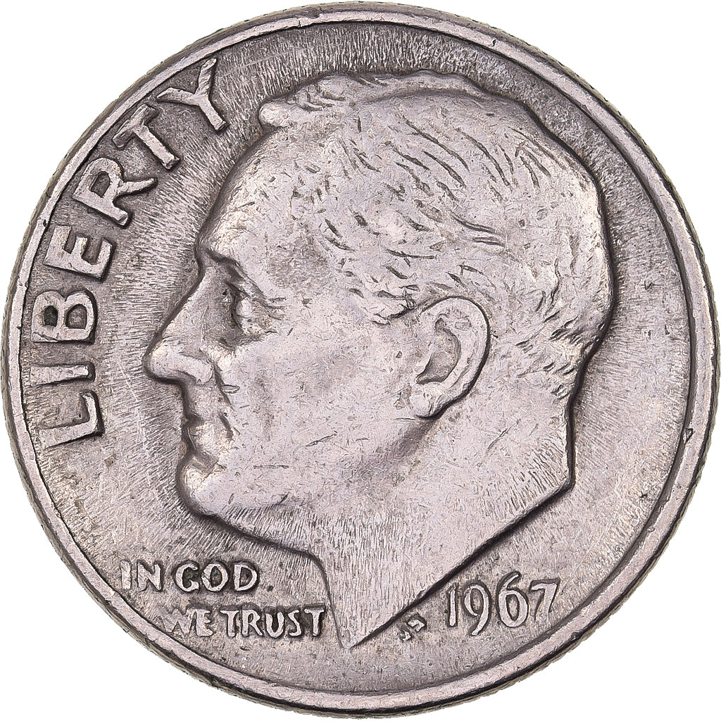 United States Dime Roosevelt 1967 U.S. Mint Copper-Nickel Clad Copper ...