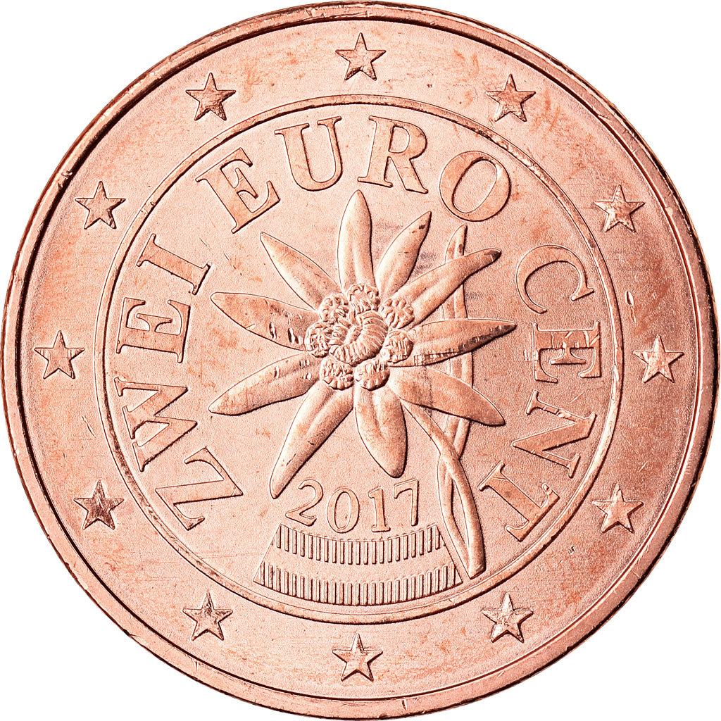 Austria 2 Euro Cent 2017 MS(63) Copper Plated Steel – Numiscorner.com