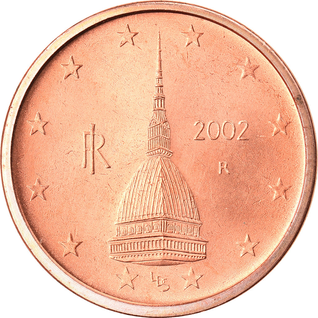 Italy 2 Euro Cent 2002 AU(55-58) Copper Plated Steel KM:211 ...