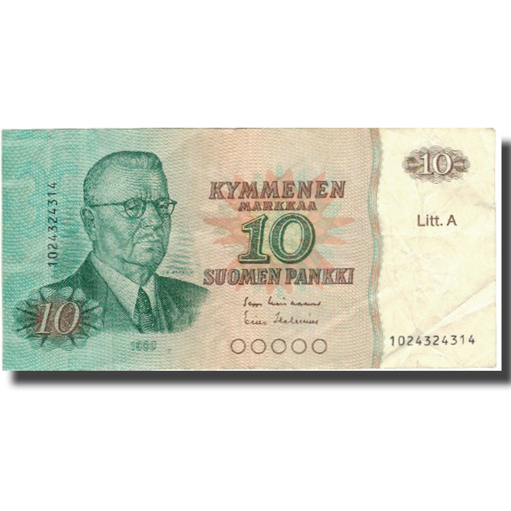 Banknote Finland 10 Markkaa 1980 1980 KM:104a EF(40-45) – Numiscorner.com