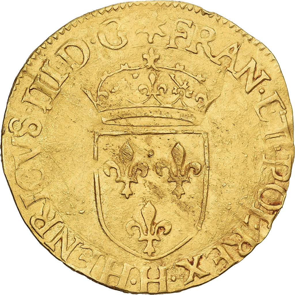 France Henri III Écu d'or au soleil 1578 La Rochelle Gold EF(40-45 ...