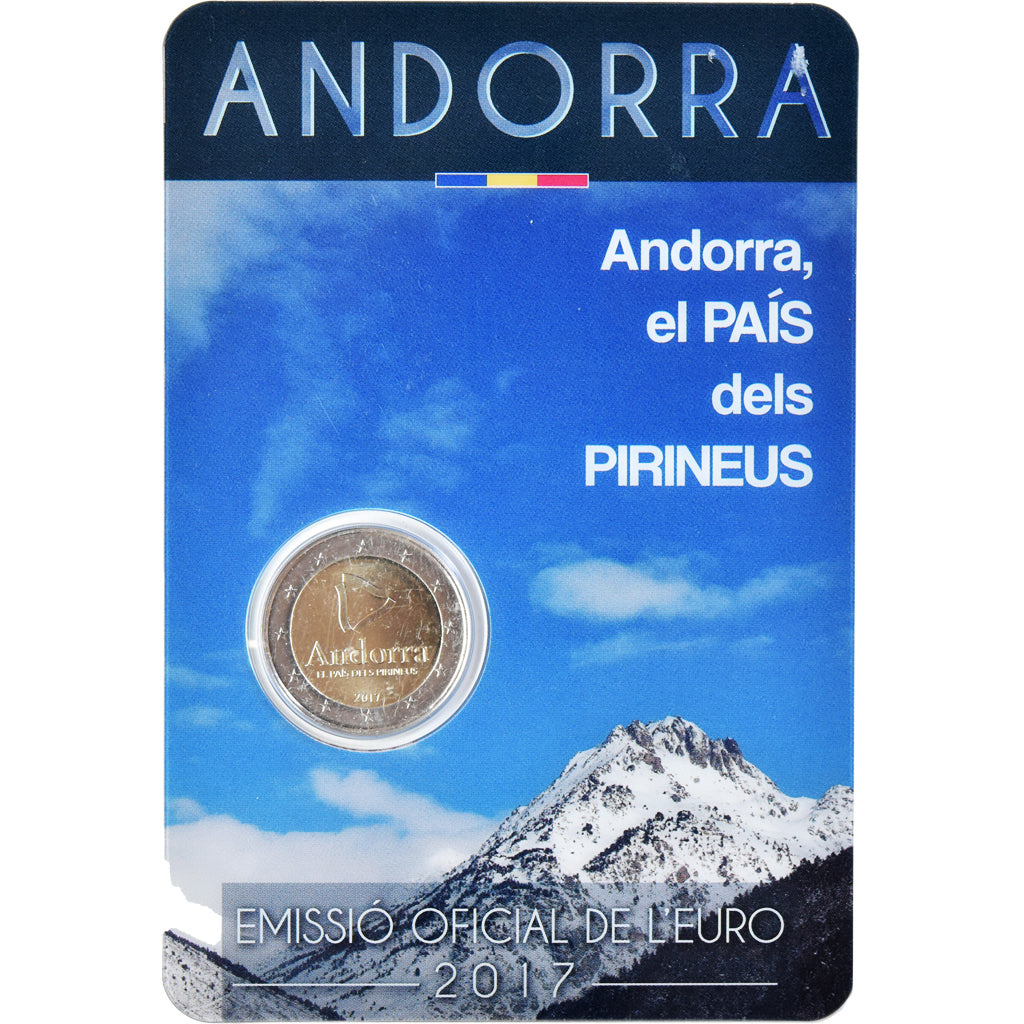 Andorra 2 Euro Coin Card 2017 les armoiries de l'Andorre et la devise ...