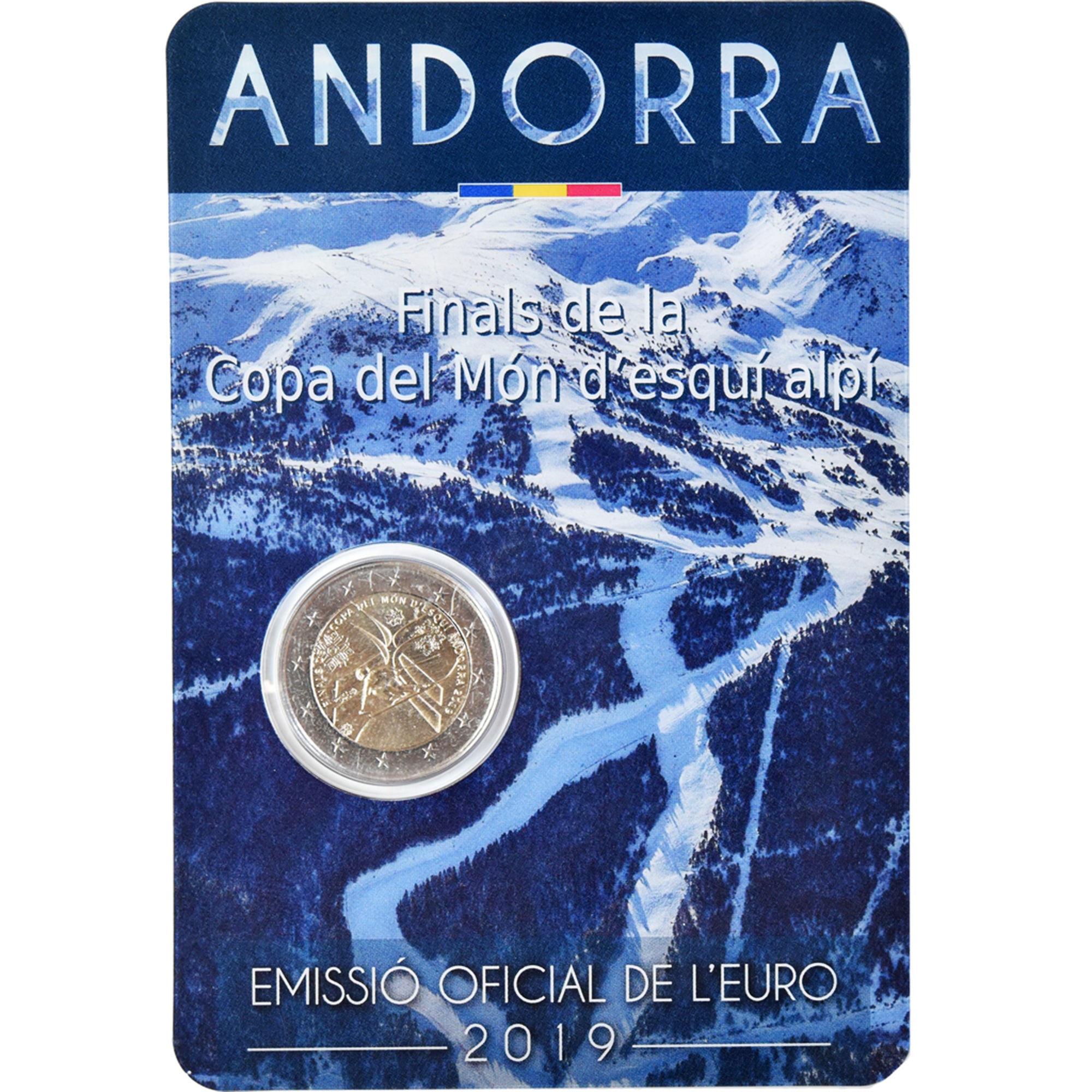 Andorra 2 Euro Finale de la coupe du monde de ski Alpin 2019 Coin card ...