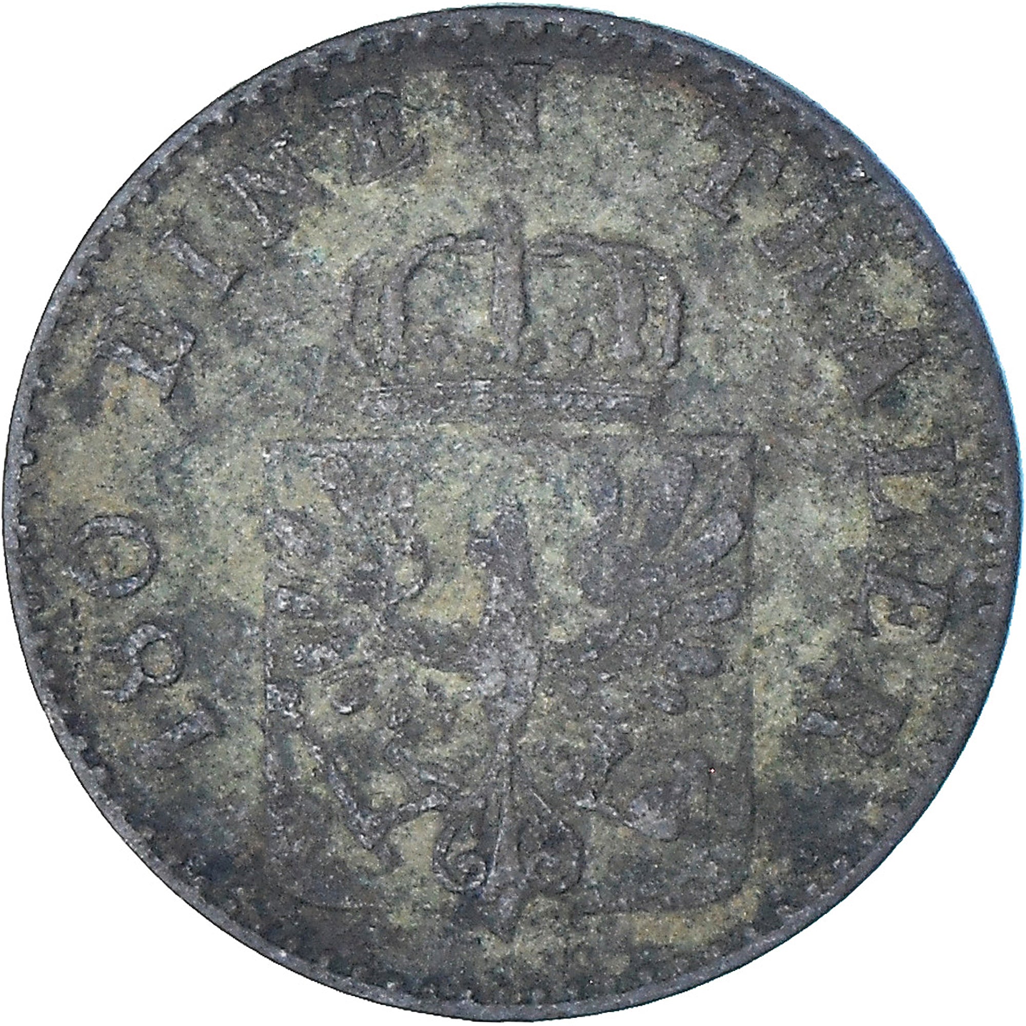 Coin German States PRUSSIA Wilhelm I 2 Pfennig 1861 VG(8-10) Copper ...