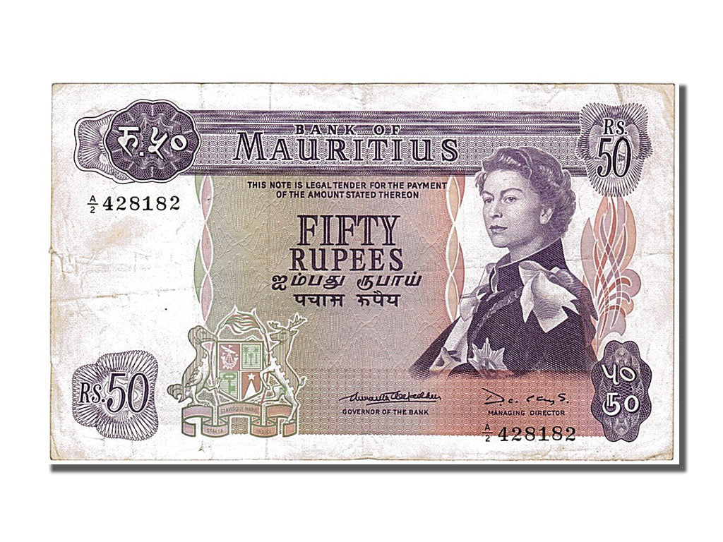 Banknote Mauritius 50 Rupees 1967 AU(50-53) – Numiscorner.com