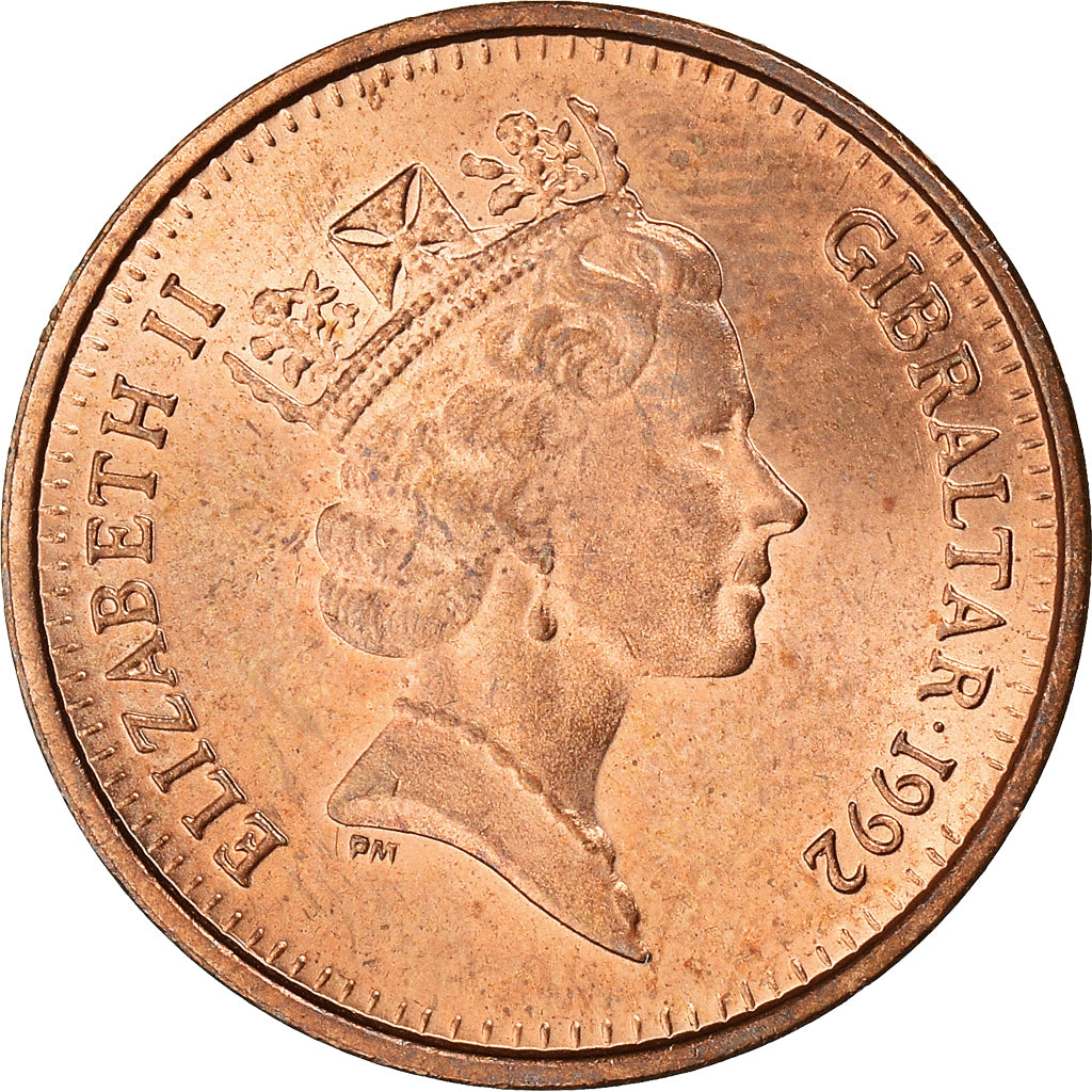 Monnaie Gibraltar Elizabeth II Penny 1992 TTB Bronze KM:20 ...