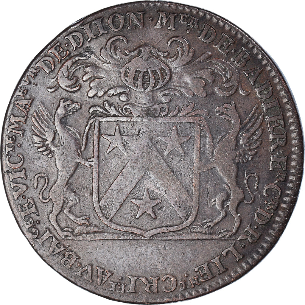 France Token Maires de Dijon Mathieu de Badier 1686 EF(40-45) Bronze ...