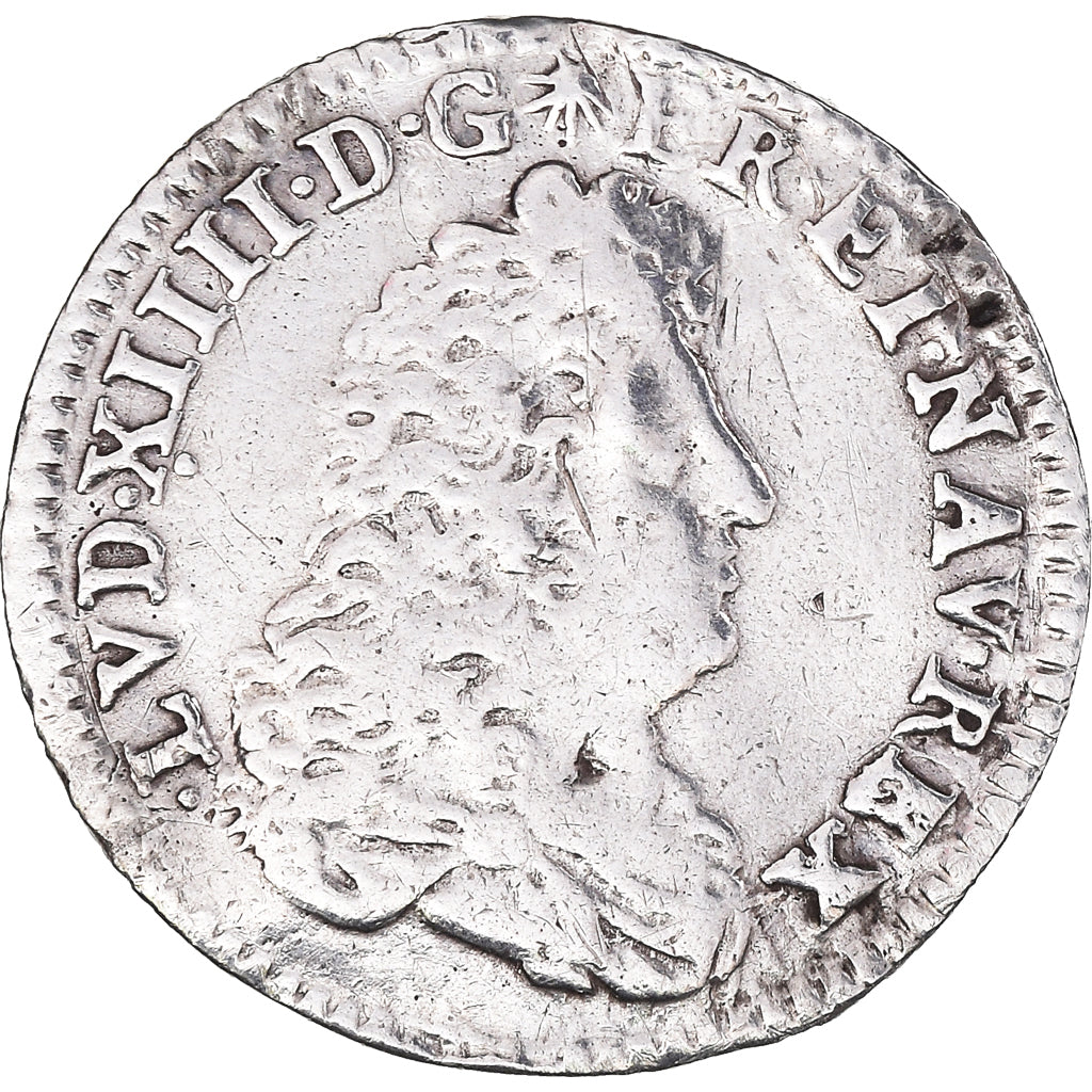 Coin France Louis XIV 1/16 Écu de Flandre 1686 Lille L couronné ...
