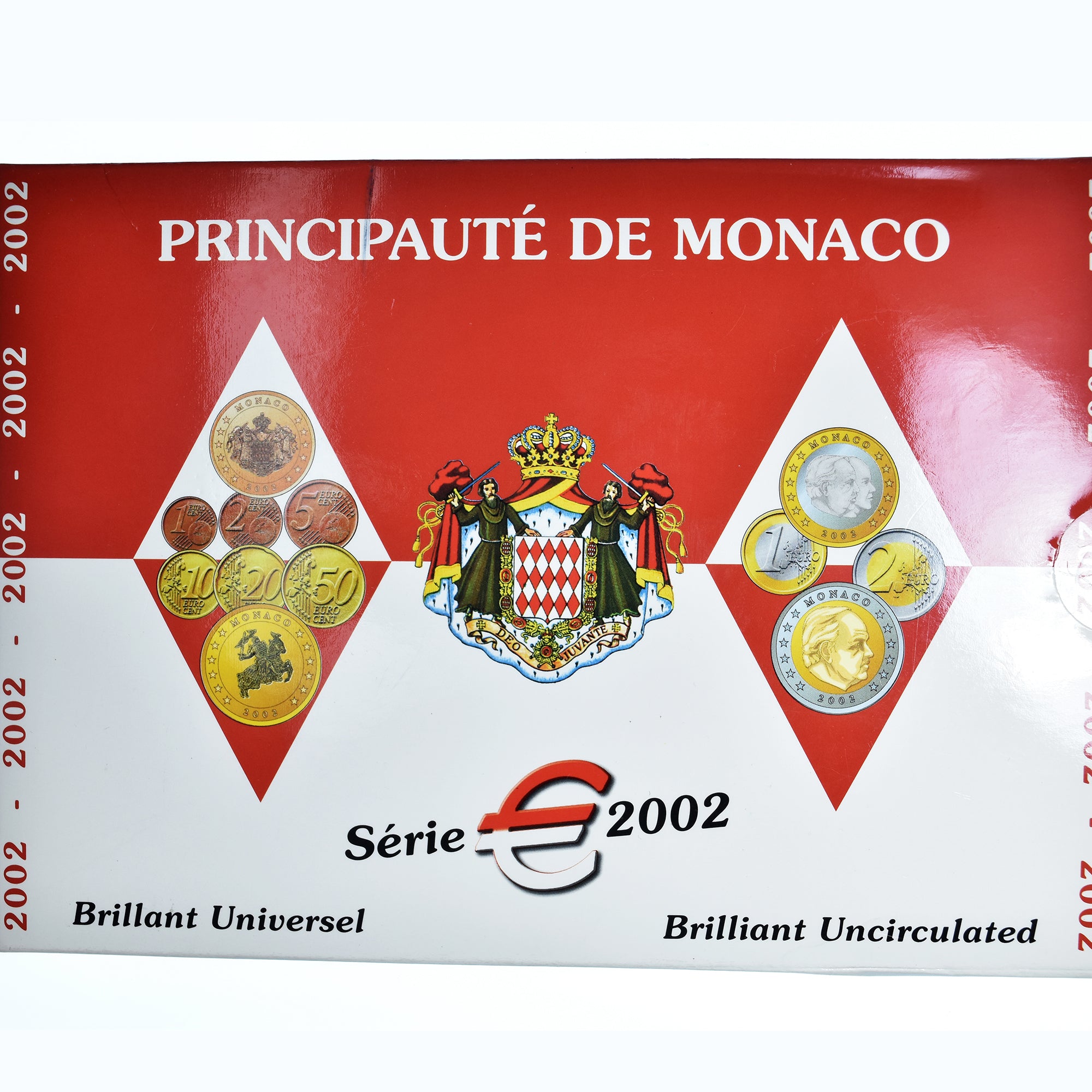 Monaco 1 Cent to 2 Euro Rainier III 2002 BU MS(65-70) Bi-Metallic ...