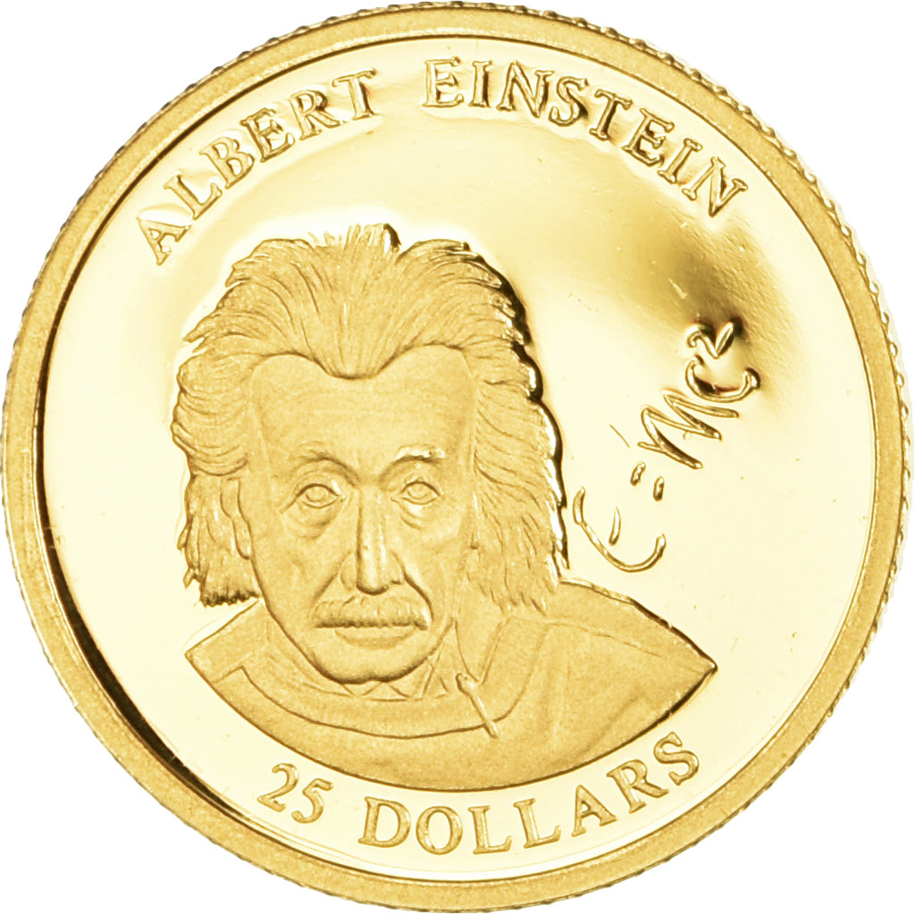 Coin Liberia Albert Einstein 25 Dollars 2001 American Mint Proof ...
